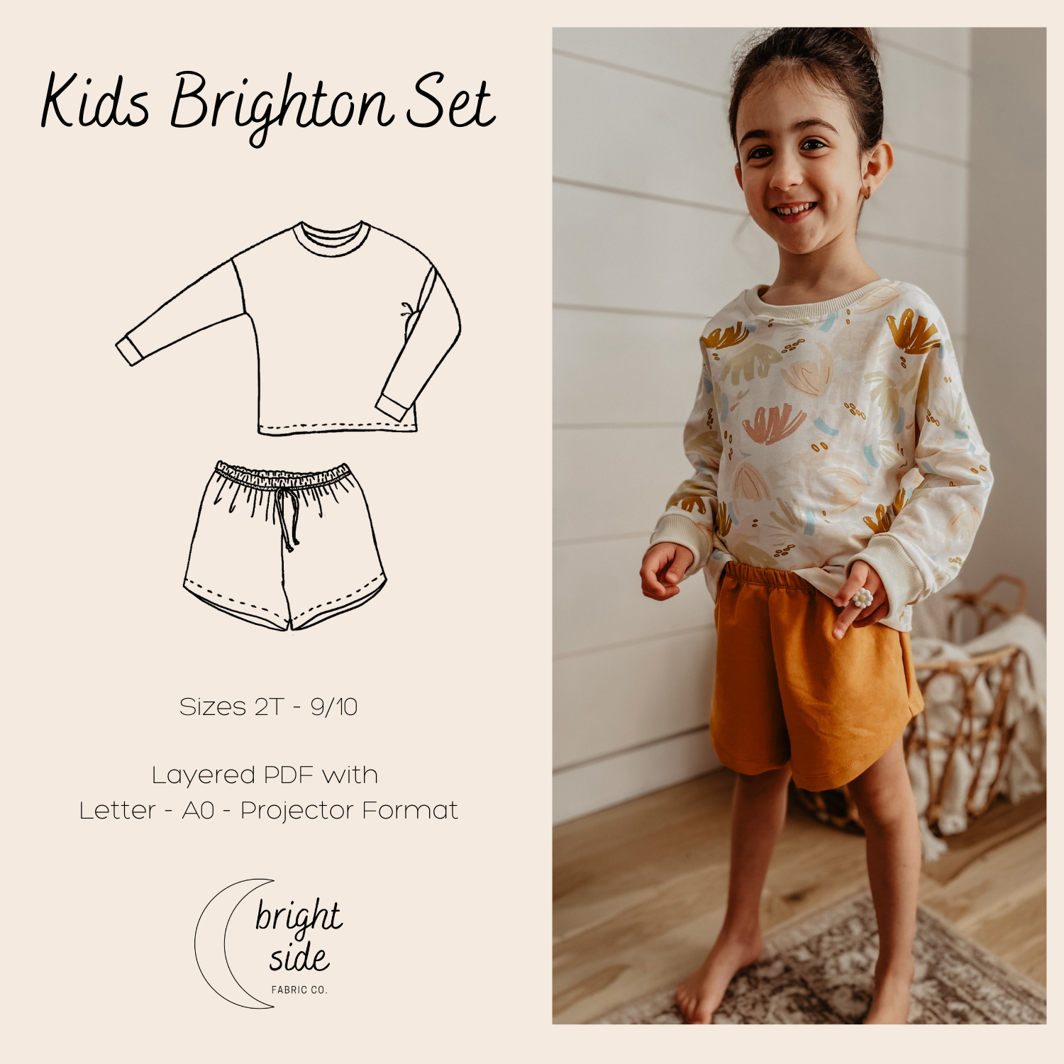 The Kids Brighton Set Sewing Pattern – Brightside Fabric Co